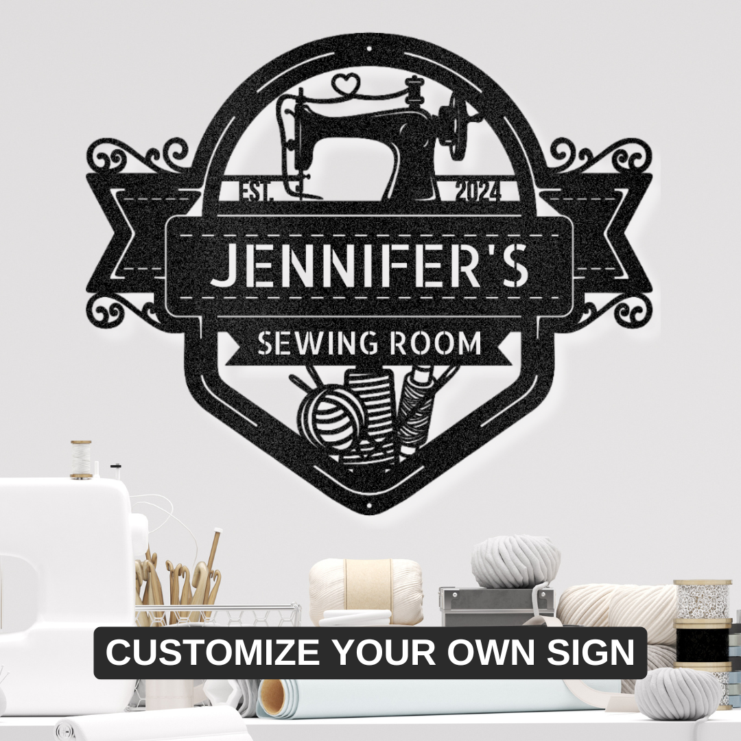 Custom Metal Sign for Quilting & Sewing Craft Rooms – Precious Engraved
